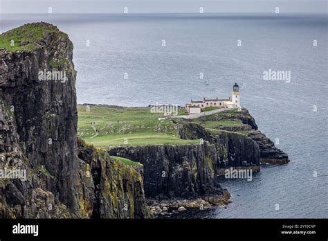 Neist Point Lighthouse At The Very Tip Of The Duirinish Peninsula On