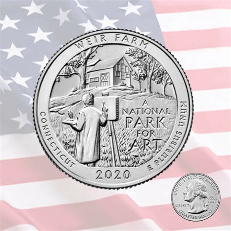 🇺🇸 2020 Us Quarter Coin 25 Cents Weir Farm National Historic Site Unc