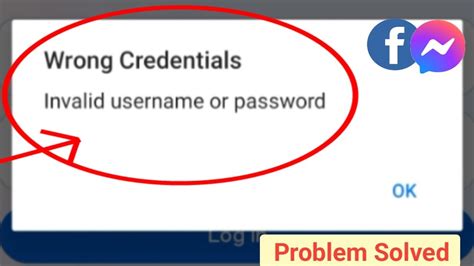 How To Fix Facebook Messenger Wrong Credentials Invalid Username Or