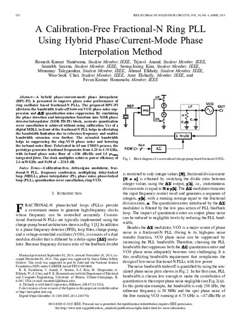 Pdf A Calibration Free Fractional N Ring Pll Using Hybrid Phase