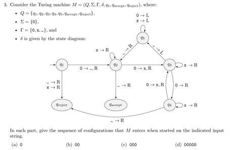 Solved Consider the Turing machine M Q Σ Γ δ q qaccept Chegg
