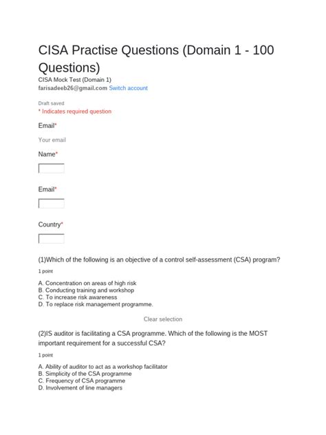 Cisa Practise Questions Pdf Audit Internal Control