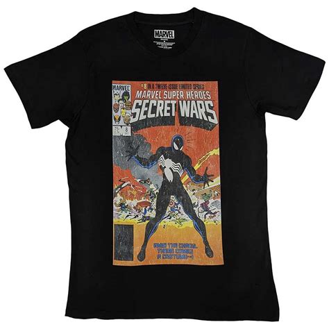 Marvel Comics Spiderman Secret Wars Black T Shirt Merchoid
