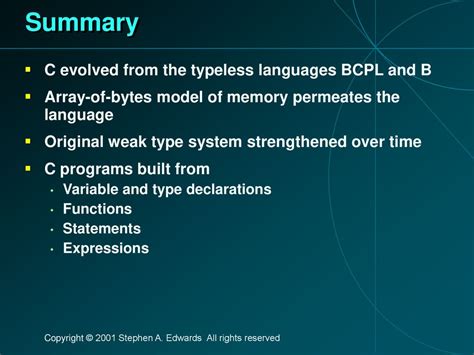 The C Language Prof Stephen A Edwards Ppt Download