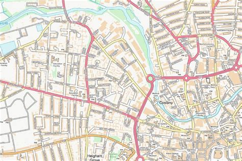 Central Norwich City Street Map Digital Download Street Map