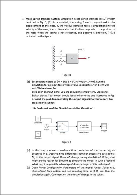 1 Mass Spring Damper System Simulation Mass Spring