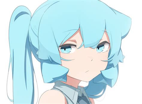 Safebooru 1girl Abmayo Aqua Hair Bare Shoulders Closed Mouth