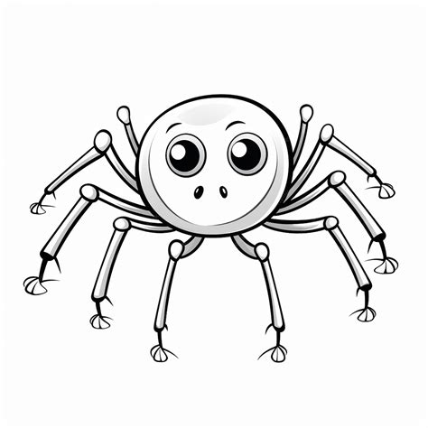 Premium Photo Orb Weaver Kindergarden Art Cute Flat Coloring Book Kawaii Line Art
