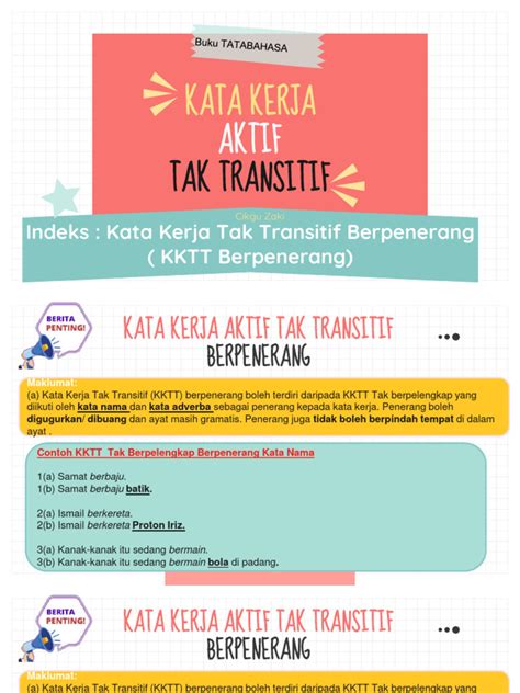 Kata Kerja Tak Transitif Berpenerang Pdf
