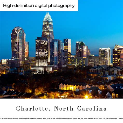 Charlotte North Carolina City Skyline Panoramic Picture