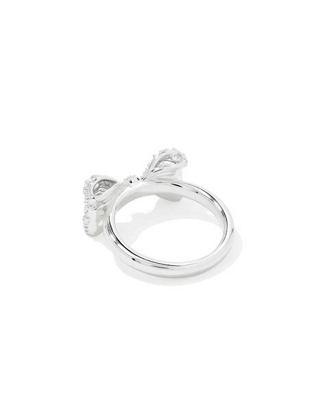 Krista Silver Bow Cocktail Ring In White Mix Kendra Scott