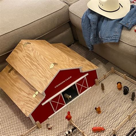 The Freier Toy Barn Hardwood Plywood Farm Playset Etsy