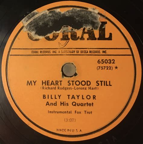 Billy Taylor And His Quartet My Heart Stood Still Free Download