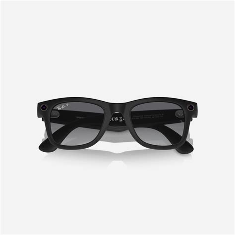 Ray Ban Meta Wayfarer Matte Black Graphite Gradient Polarized Gen 1