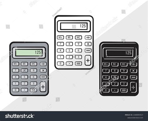 Calculator Clipart Svg Printable Vector Illustration เวกเตอร์สต็อก