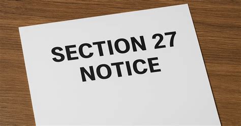 What Is A Section 27 Notice For Commercial Property