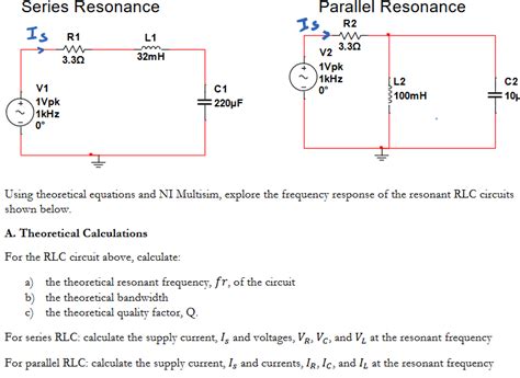 Solved Series Resonance Parallel Resonance S R2 S R1 L1 33Ω