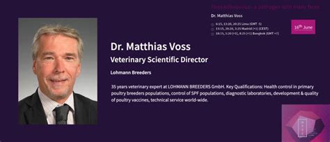 Dont Miss Our Veterinary Expert Dr Matthias Voss With His Presentation Fowl Adenovirus A