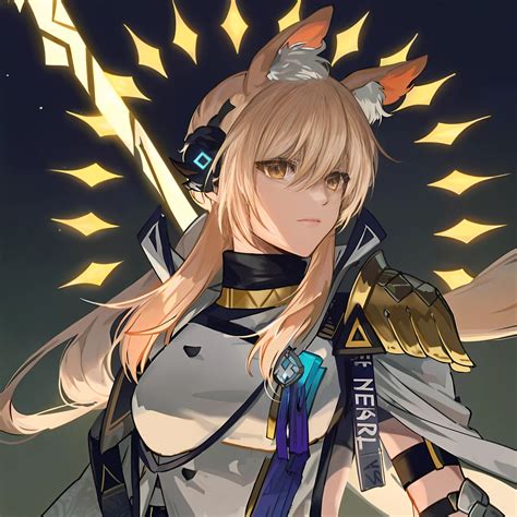 A Close Up Of A Person With A Sword And A Dress（nearl Arknights