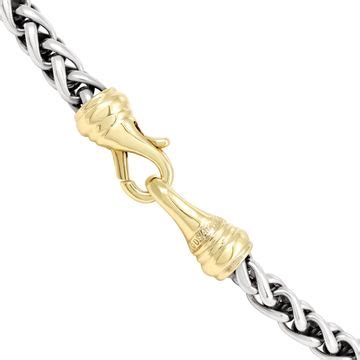 David Yurman Wheat Chain Necklace In Sterling Silver And 14k