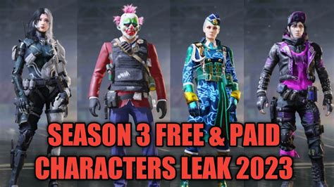 Codm Season 3 Free Character Leaks 2023 Codm Season 3 Paid Characters
