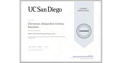 Completion Certificate For Object Oriented Programming In Java