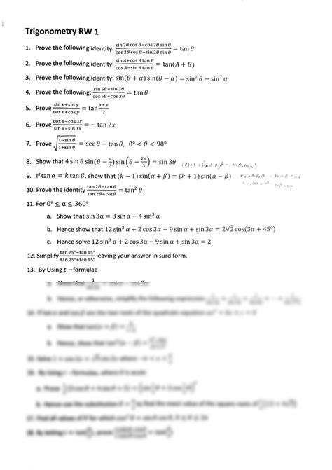Solution Advanced Trigonometry Revision Practice Questions Practice