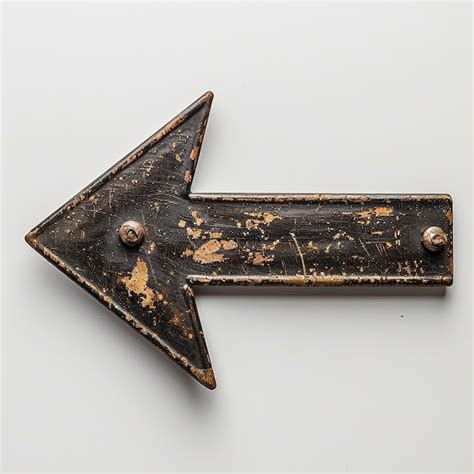 Premium Photo An Arrow Pointing To The Left With Rust On It
