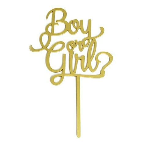 Letrero Grande Boy Or Girl Oro Bake Darling Distribuidora Del Pastelero
