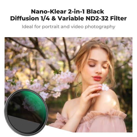 49mm Black Diffusion Mist 14 And Variable Nd2 32 2 In 1 Filter Cinematic