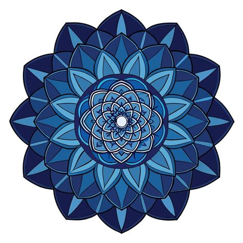 Blue Mandala Flower Isolated On White 60213347 Vector Art At Vecteezy