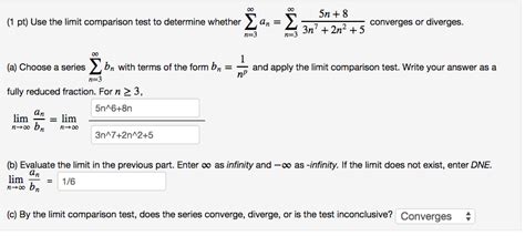 solved use the limit comparison test to determine whether