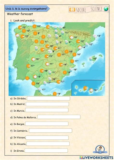 Weather Forecast Map With Online Exercise