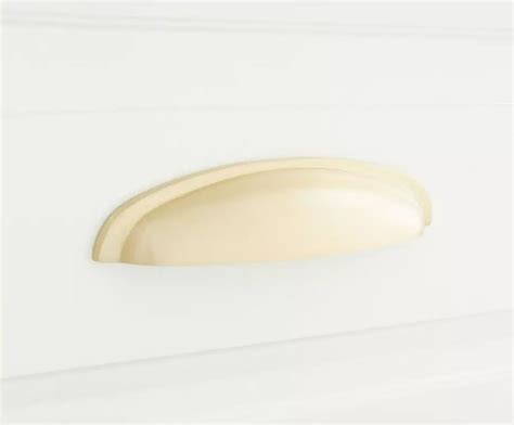New 5 Satin Brass Edvard Solid Brass Curved Cup Pull By Signature Har