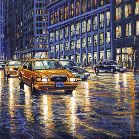 David Wilson The Way It Was Original Modern Impressionism Cityscape