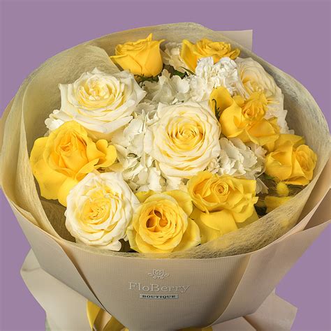 Buy Lemon Sorbet Bouquet For Aed 510 Floberry Flower Delivery Dubai