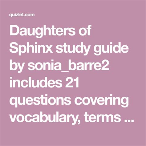 Daughters Of Sphinx Flashcards Flashcards How To Memorize Things Sphinx