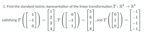 [solved] find the standard matrix representation of the lin