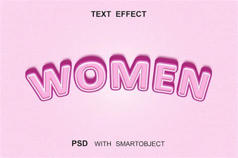 Premium Psd Text Effect Women With Smart Object Psd