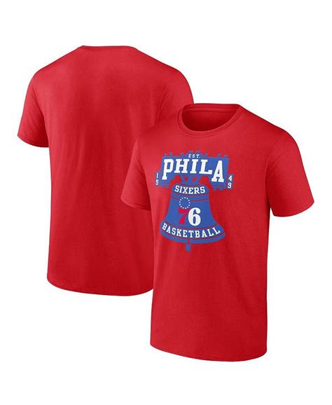 Fanatics Mens Red Philadelphia 76ers Hometown Collection Phila Liberty