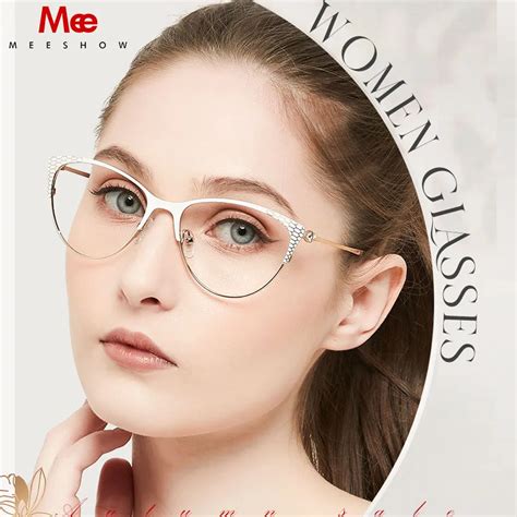 Messhow Titanium Alloy Glasses Frame Womans Cat Eye Brand Designe