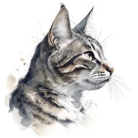 Cat Side View Drawing