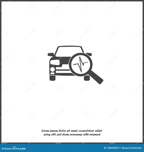 Car Diagnostics Icon On White Background Computer Diagnostic Machine