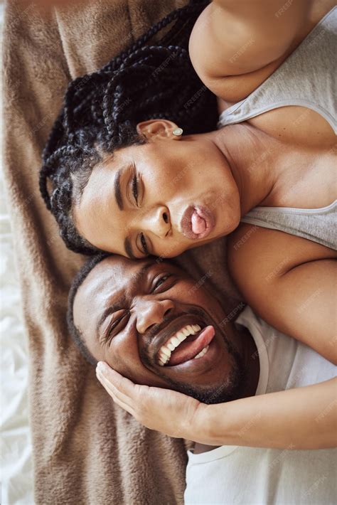 Premium Photo Black Couple Love And Bedroom Selfie While Happy And