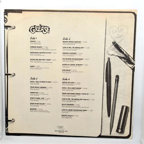 12 Double Vinyl Album Greasethe Original Soundtrack From The Motion