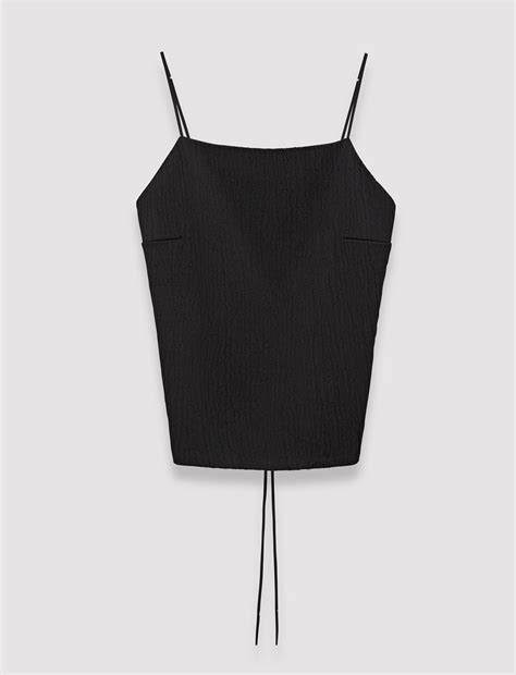 Joseph Textured Viscose Baste Top In Black Endource