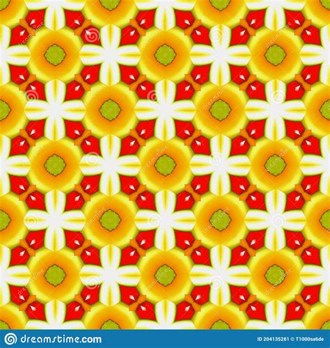Colorful Symmetrical Repeating Patterns For Textiles Ceramic Tiles