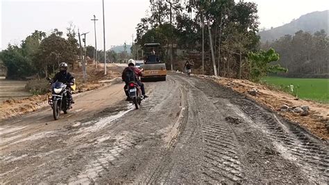 Gsb Laying Work On Site Gsb Water Spreading Rolling Youtube