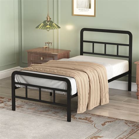 Ebern Designs Base De Lit En Métal 14 Po Avec Tête De Lit Et Pied De