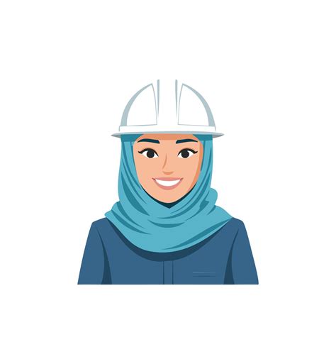 Engineer Girl With Hijab 51948095 Vector Art At Vecteezy